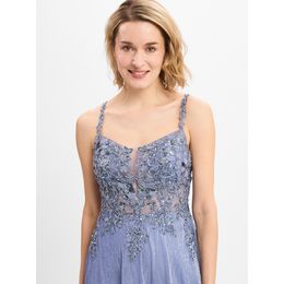 UNIQUE Abendkleid Damen Gr&ouml;&szlig;e 34 indigo Winterkleid