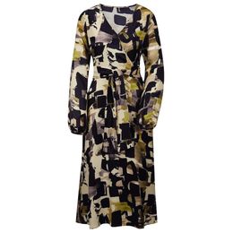 Madeleine Mode MADELEINE Kleid Damen Größe 46 beige / hellgrün / schwarz Winterkleid