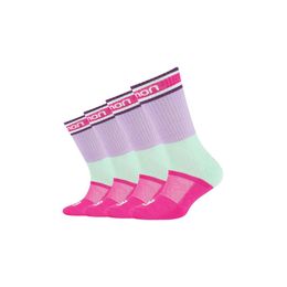 Salomon Sportsocken Jungen Gr&ouml;&szlig;e 98/122 gr&uuml;nmeliert / lila / pink