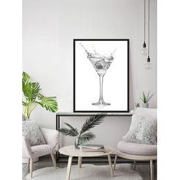 Liv Corday Bild 'Martini' Herren Gr&ouml;&szlig;e 30x40 grau / schwarz / wei&szlig; / wei&szlig;meliert