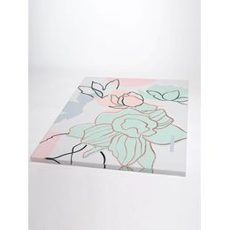Liv Corday Bild 'Flowers' Herren Gr&ouml;&szlig;e 60x80 rauchblau / jade / rosa / schwarz / offwhite