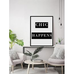 Liv Corday Bild 'Chic Happens' Herren Gr&ouml;&szlig;e 30x40 schwarz / wei&szlig;