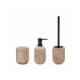 Wenko Bad-Accessoire Set 'Florio' Herren Größe Ø: 10.5cm x H: 40.5cm beige / schwarz