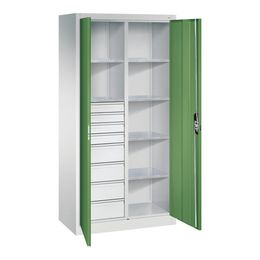 C+P Werkzeugschrank mit Schubladen Acurado, 1950x930x500mm, 7035/6011 ; C + P Möbelsysteme (8921-305|S10327)