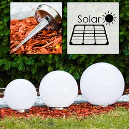hofstein Abrela Kugelleuchte Solar LED Edelstahl, 2-flammig