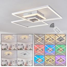 hofstein Lithgow Deckenleuchte LED Silber, 2-flammig, Fernbedienung, Farbwechsler