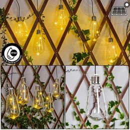 hofstein Tiltil Solarhängeleuchte 5er Set LED Edelstahl, 1-flammig