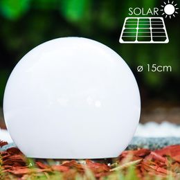hofstein Abrela Kugelleuchte Solar LED Edelstahl, 2-flammig
