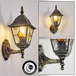 hofstein Naofe Außenwandleuchte Braun, Gold, 1-flammig