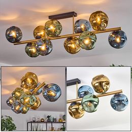 hofstein Ripoll Deckenleuchte Glas 15 cm Gold, Schwarz, 10-flammig