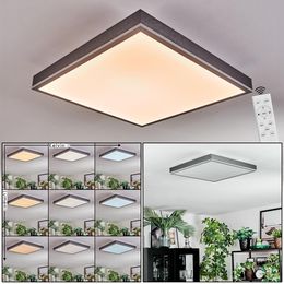 hofstein Salmi Deckenpanel LED Grau, Silber, 1-flammig, Fernbedienung