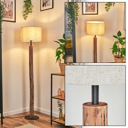 hofstein Bassagoda Stehleuchte 35 cm Naturfarben, Schwarz, 1-flammig