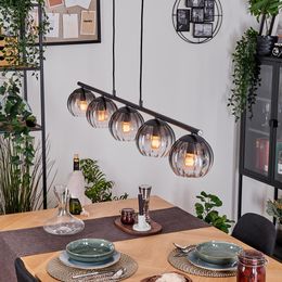 hofstein Koyoto Pendelleuchte Glas 15 cm Klar, Rauchfarben, 5-flammig