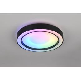 REALITY Arco Deckenleuchte LED Schwarz, 1-flammig, Fernbedienung, Farbwechsler
