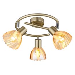 Globo Zachery Deckenleuchte Messing, 3-flammig