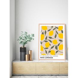 Liv Corday Bild 'Make Lemonade' Herren Gr&ouml;&szlig;e 40x50 dunkelbeige / gelb / dunkelgr&uuml;n / wei&szlig;