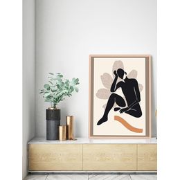 Liv Corday Bild 'Terracota Minimalist' Herren Gr&ouml;&szlig;e 30x40 dunkelbeige / karamell / cappuccino / hellbraun / schwarz