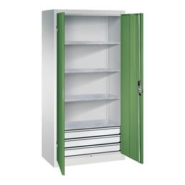 C+P Werkzeugschrank mit Schubladen Acurado, 1950x930x500mm, 7035/6011 ; C + P Möbelsysteme (8921-503|S10211)