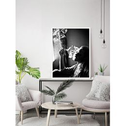 Liv Corday Bild 'Smoking Ideas' Herren Gr&ouml;&szlig;e 40x50 schwarz / wei&szlig;