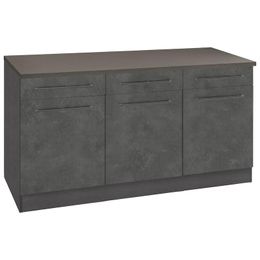 KOCHSTATION Unterschrank »KS-Tulsa« 150 cm breit, 3 Schubkästen, 3 Türen, auch als Sideboard verwendbar betonfarben dunkel grafit
