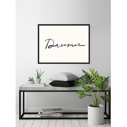 Liv Corday Wandschmuck ' Dreamer ' Herren Gr&ouml;&szlig;e 30x40 schwarz / wei&szlig;