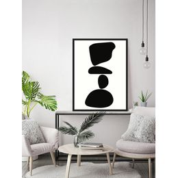 Liv Corday Bild 'Stones Tower' Herren Gr&ouml;&szlig;e 30x40 schwarz / wei&szlig;