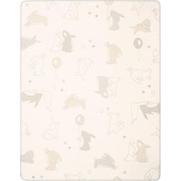 Biederlack Babydecke »Babydecke Littel Rabbits« Babydecke Littel Rabbits mit verspielten Hasen beige Obermaterial: 58% Baumwolle, 35% Polyacryl, 7%...