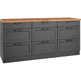 KOCHSTATION Unterschrank &raquo;KS-Lana&laquo; Breite 180 cm grau Holzwerkstoff, MDF