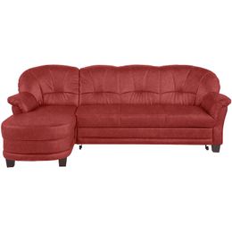 Home Affaire Ecksofa »Camelita, Landhaus Sofa, 2 Varianten: Recamiere- oder Ottomane, L-Form« wahlweise mit Bettfunktion bordeaux