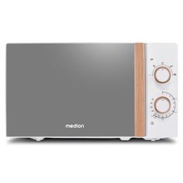 Medion Mikrowelle &raquo;MD 10596, Timerfunktion, 20 L Kapazit&auml;t, Auftaufunktion&laquo; Mikrowelle 700 W Auftaufunktion, Holzoptik wei&szlig;