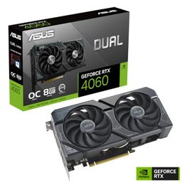 ASUS Grafikkarte »DUAL-RTX4060-O8G« 8 GB GDDR6 schwarz Das Axial-Tech-Lüfterdesign hat eine kleinere Nabe, die längere Flügel ermöglicht, und einen...