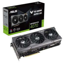ASUS Grafikkarte »TUF-RTX4070-12G-GAMING« 12 GB GDDR6X grau Lüfter mit Doppelkugellager halten bis zu doppelt so lange wie herkömmliche Lüfter