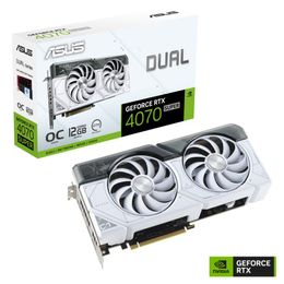 ASUS Grafikkarte »DUAL-RTX4070S-O12G-WHITE« 12 GB GDDR6X weiß Lüfter mit Doppelkugellager