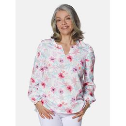GOLDNER Bluse Damen Größe XL blau / pink / schwarz / weiß