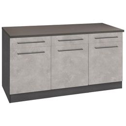 KOCHSTATION Unterschrank »KS-Tulsa« 150 cm breit, 3 Schubkästen, 3 Türen, auch als Sideboard verwendbar betonfarben hell grafit