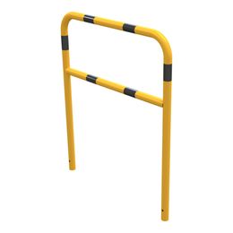 Schake Abweiseb&uuml;gel aus Stahlrohr &Oslash;48mm Breite: 1000mm, H&ouml;he: 1200 mm + Querholm, beschichtet, gelb / schwarz (448_22BG)