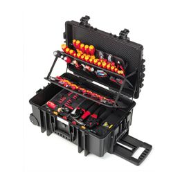 wiha Competence XXL II Werkzeug Set für Elektriker mit umfangreichem Sortiment und praktischem Fahrgestell im Koffer, 115-tlg., 40523 (42069)