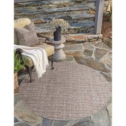 Carpet City Teppich &raquo;In-& Outdoorteppich Santorini 450, 3D-Effekt, Gestreift&laquo; rund 5 mm H&ouml;he Wetterfest & UV-best&auml;ndig f&uuml;r Terrasse, Balkon, K&uuml;che,...
