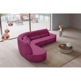 Egoitaliano Ecksofa »Puffy, extravagant & edel, Retro Designsofa, hoher Sitzkomfort, L-Form« mit Ottomane, wahlweise mit und ohne elektrischer...