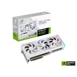 ASUS Grafikkarte &raquo;ROG-STRIX-RTX4080-O16G-WHITE&laquo; 16 GB GDDR6X wei&szlig; Axial-Tech-L&uuml;fter f&uuml;r 23% h&ouml;heren Luftstrom