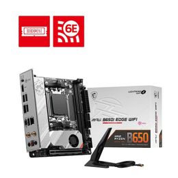 MSI Mainboard &raquo;MPG B650I EDGE WIFI&laquo; Grau-Schwarz Blitzschnelles Spielerlebnis: PCIe 4.0-Steckpl&auml;tze, Lightning Gen 4 x4 M.2, USB 3.2 Gen 2x2