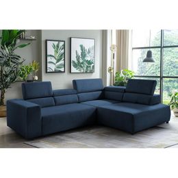 exxpo - SOFA FASHION Ecksofa »VITTORIO mit Komfortfunktionen, bequem und modern, Cord, L-Form« inkl. Kopfteil- und Sitztiefenverstellung, wahlweise...