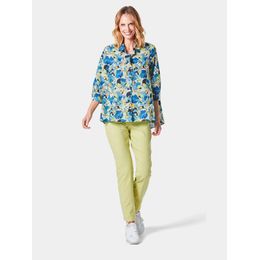 GOLDNER Bluse Damen Größe XL ecru / blau / hellblau / honig / hellgrün