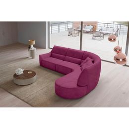 Egoitaliano Ecksofa »Puffy, extravagant & edel, Retro Designsofa, hoher Sitzkomfort, L-Form« mit Ottomane, wahlweise mit und ohne elektrischer...