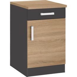 KOCHSTATION Unterschrank »KS-Gera« Breite 50 cm eiche/anthrazit grafit