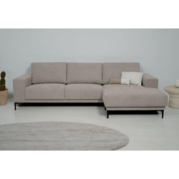 Places of Style Ecksofa »Xander, L-Form, « Breite 280 cm, Soft-Touch Chenille, schwarze Metallfüße natural