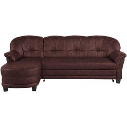 Home Affaire Ecksofa &raquo;Camelita, Landhaus Sofa, 2 Varianten: Recamiere- oder Ottomane, L-Form&laquo; wahlweise mit Bettfunktion braun MELROSE /Struktur (100%