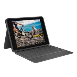 Logitech iPad-Tastatur »Rugged Folio (7th and 8th generation) - CH - CENTRAL« () grau Auslaufsichere und schmutzabweisende Tasten