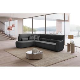 Egoitaliano Ecksofa »Puffy, extravagant & edel, Retro Designsofa, hoher Sitzkomfort, L-Form« mit Ottomane, wahlweise mit und ohne elektrischer...