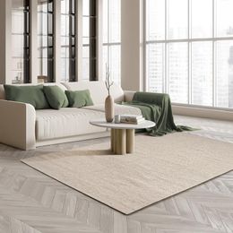 the carpet Teppich »Boho Nature Wool« rechteckig Natur Wool Handgewebter Wollteppich skandinavischen Boho-Look Beige Obermaterial: 65% Wolle, 35%...